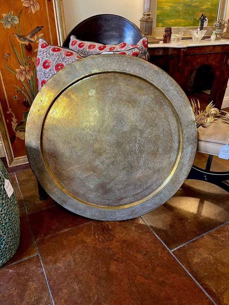 Large Vintage Moroccan Brass Tray/Table Top 36.5"Diam – Sarah Cyrus ...