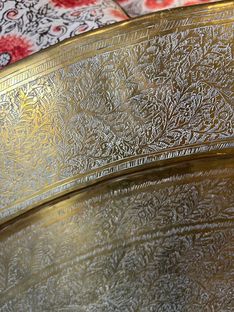 Large Vintage Moroccan Brass Tray/Table Top 36.5"Diam – Sarah Cyrus ...